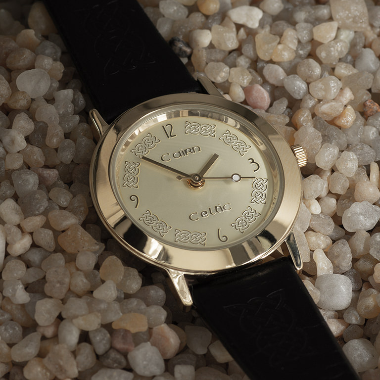 Gold Plated Ladies Celtic Watch By Cairn With Champagne Dial CC13G ...